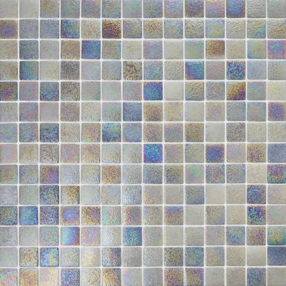 Mosaïque en émaux de verre Luxe gris/bleu irisé 2.5x2.5 cm - Carrelage Market