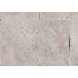 Dallage Travertin beige mix 1er choix 40.6x40.6x1.2 cm - Carrelage Market